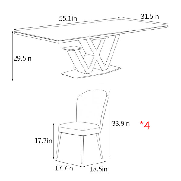 LABAORRY Luxury modern simple rectangular dining table sets | Wayfair